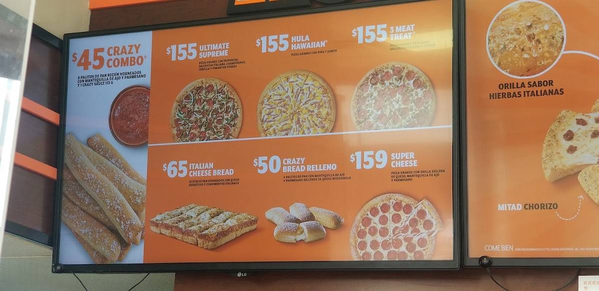 Carta de pizzería Little Caesars Prado, Tijuana, Blvd. Díaz Ordaz No. 12678