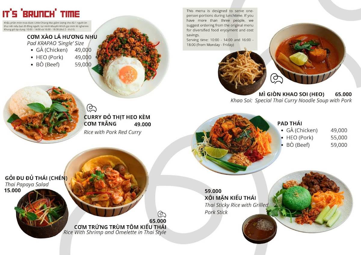 Carta del restaurante Little Chiang Mai - Góc Thái Bông Sao, Ciudad Ho ...