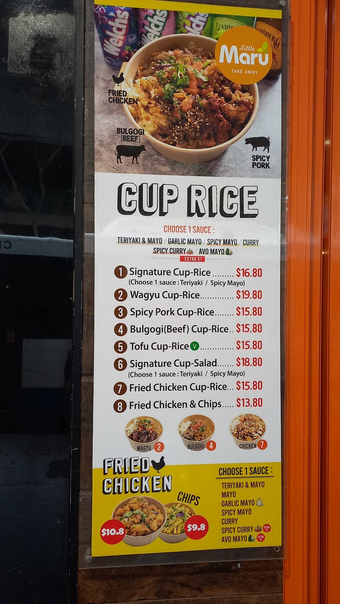 Menu at Little Maru Adelaide restaurant, Brisbane City