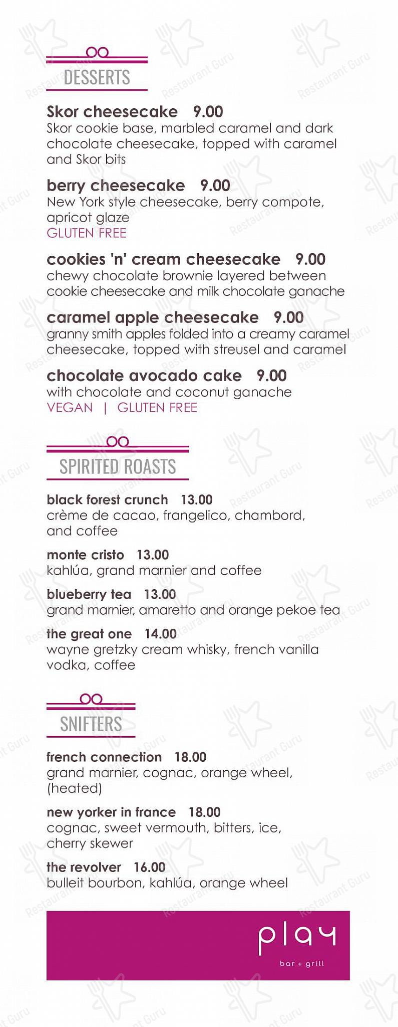 Menu at LIV Restaurant, Niagara-on-the-Lake, 253 Taylor Rd