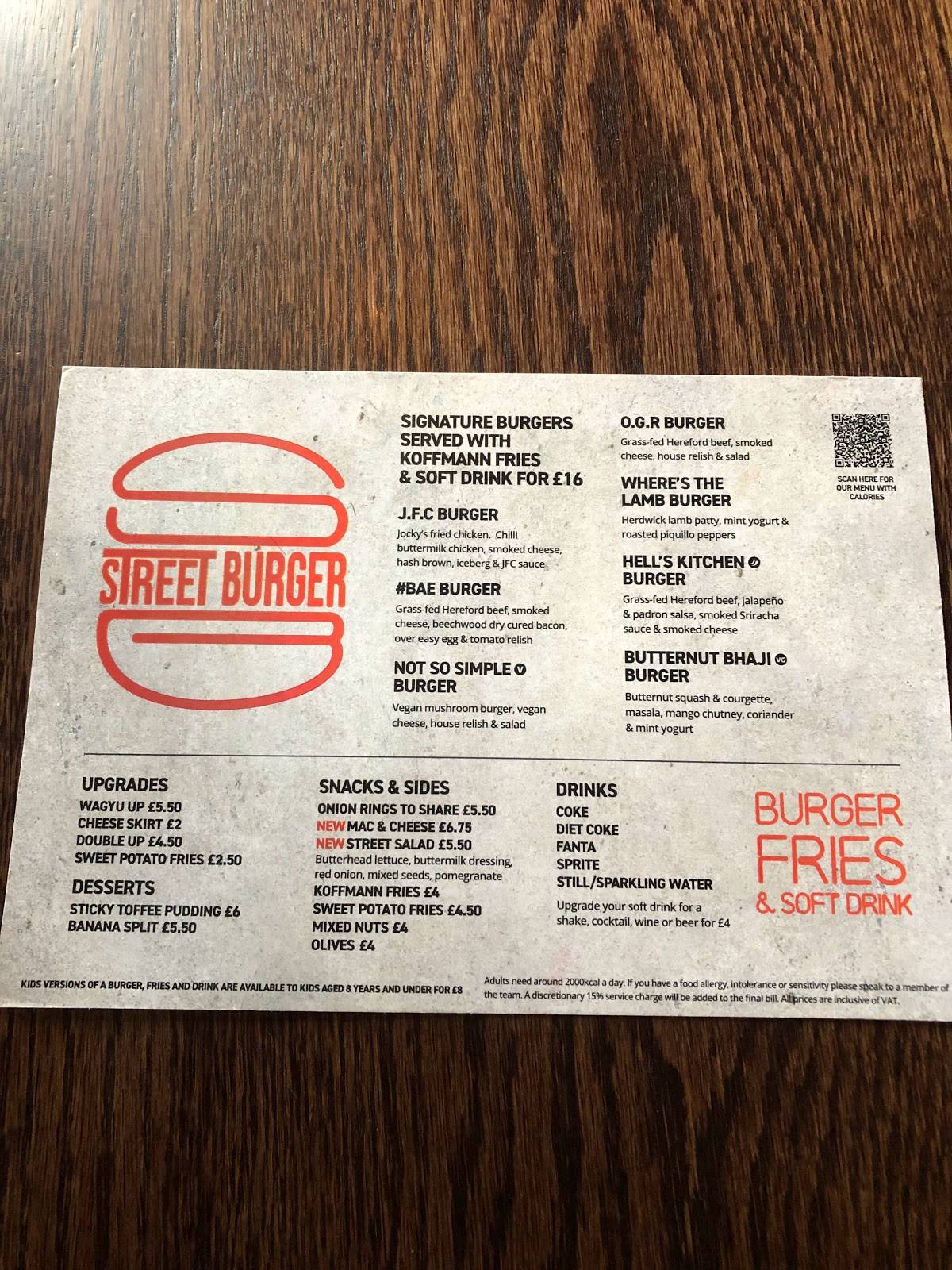 Carta del restaurante Gordon Ramsay Street Burger x Street Pizza ...