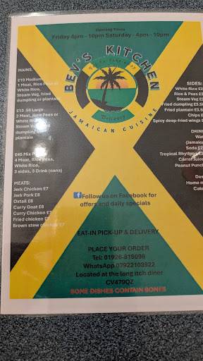 Menu at Long Itch Diner cafe, Southam, Southam Rd