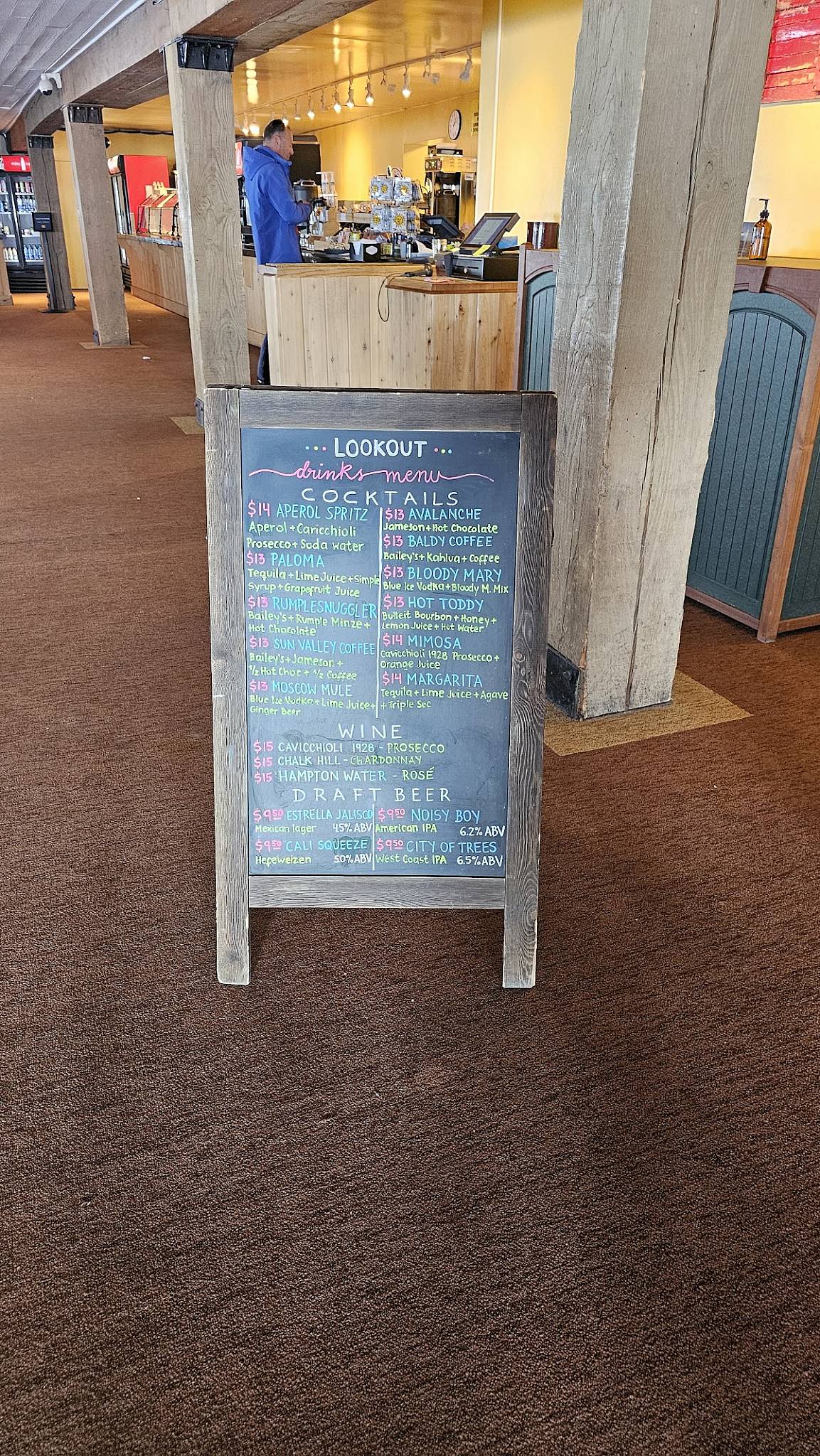 Menu at Lookout Day Lodge restaurant, Ketchum, NF-135