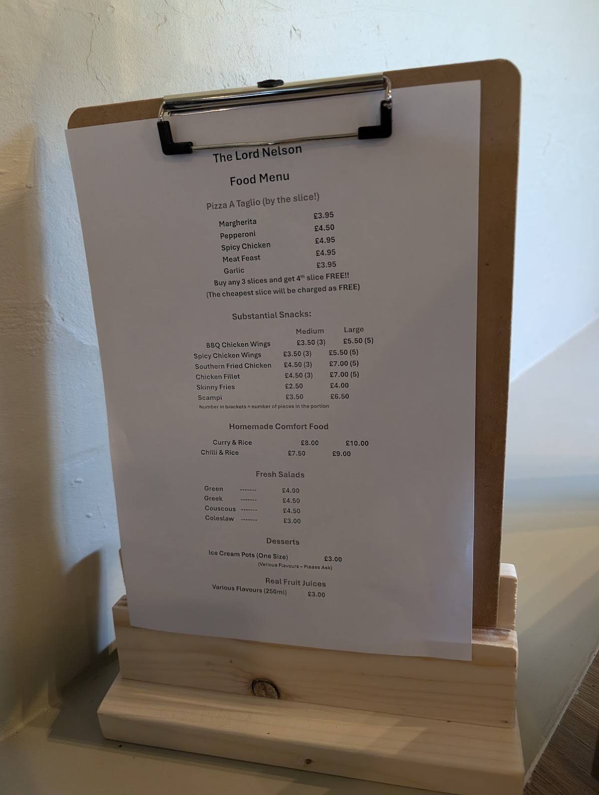 Menu at The Lord Nelson - Oakham pub & bar, Oakham
