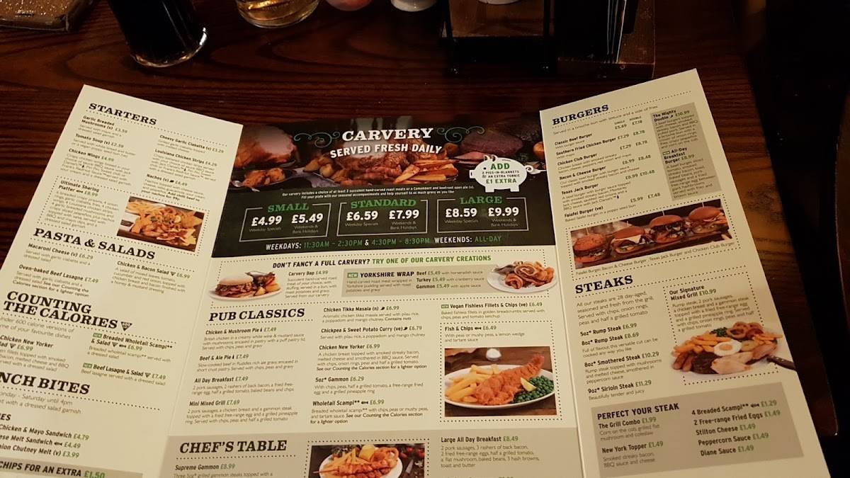 Menu at Lord Ted - Pub & Carvery, Newark-on-Trent