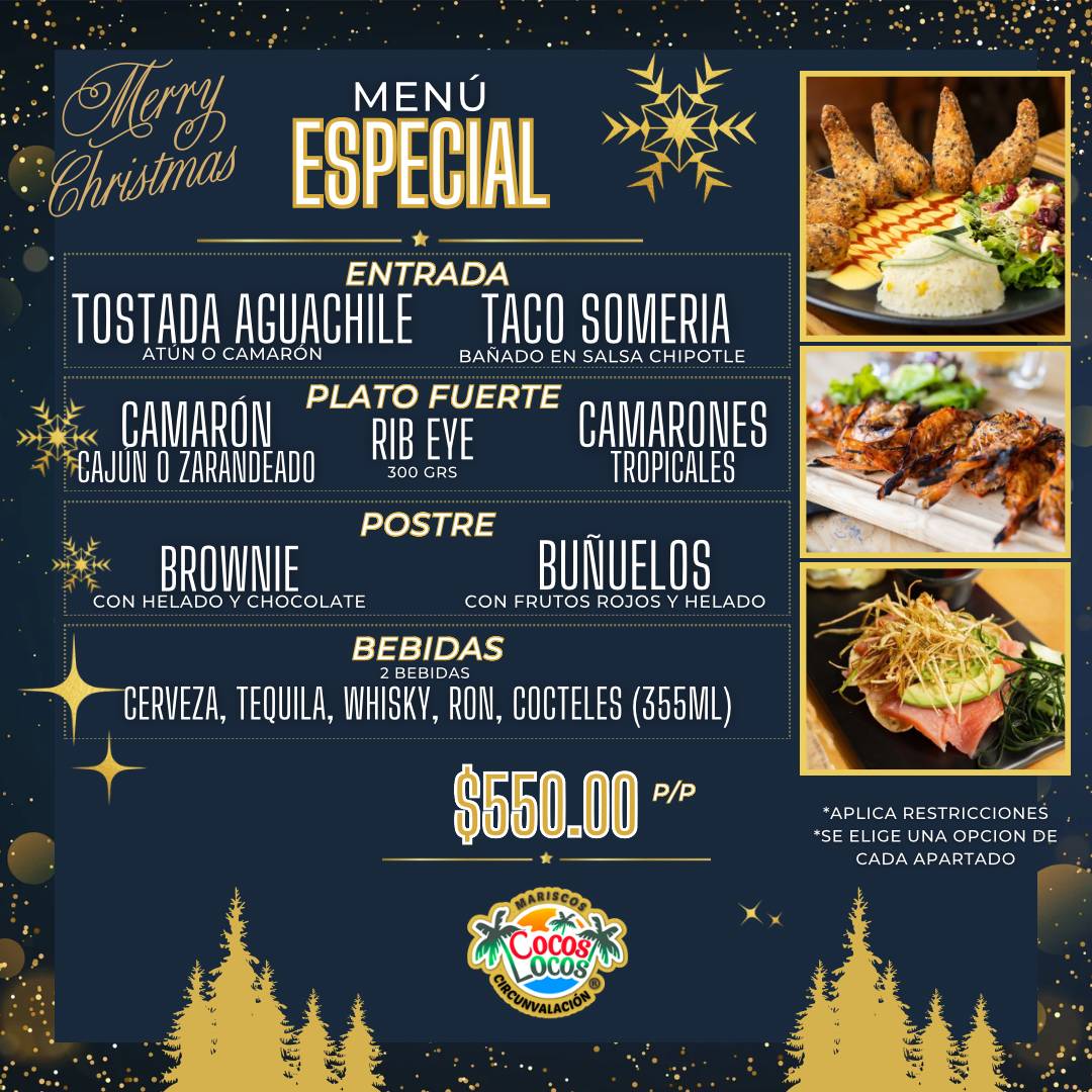 Carta del restaurante Cocos Locos Circunvalación, Guadalajara, Av. Cvln ...