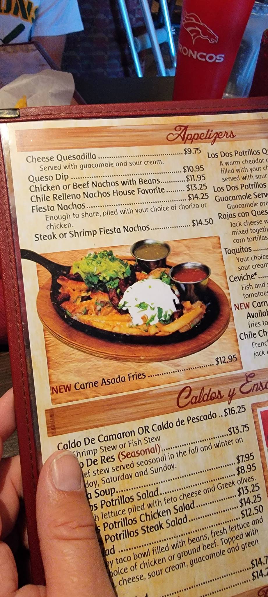 Menu at Los Dos Potrillos Mexican Restaurant, Centennial, S Holly St