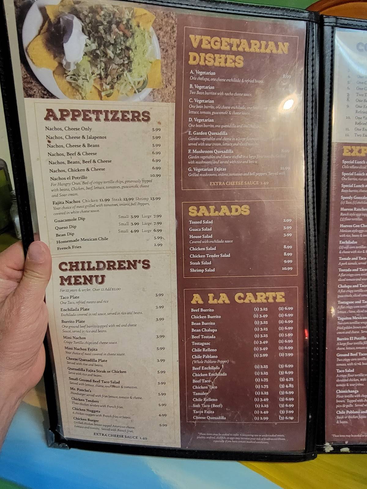 Menu at Los Potrillos Mexican Restaurant, Jennings