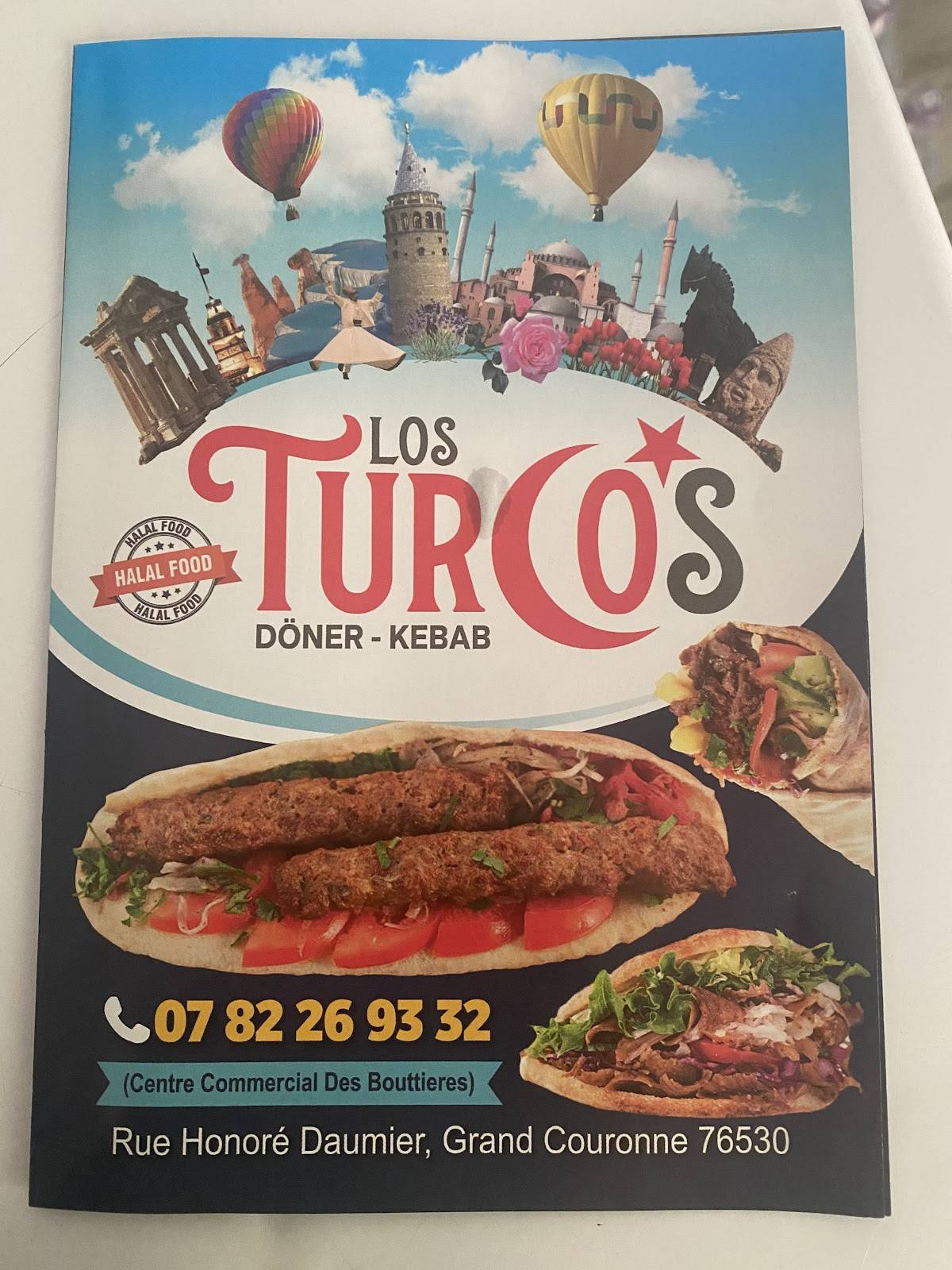 Menu au Los Turcos Döner restaurant, Grand-Couronne