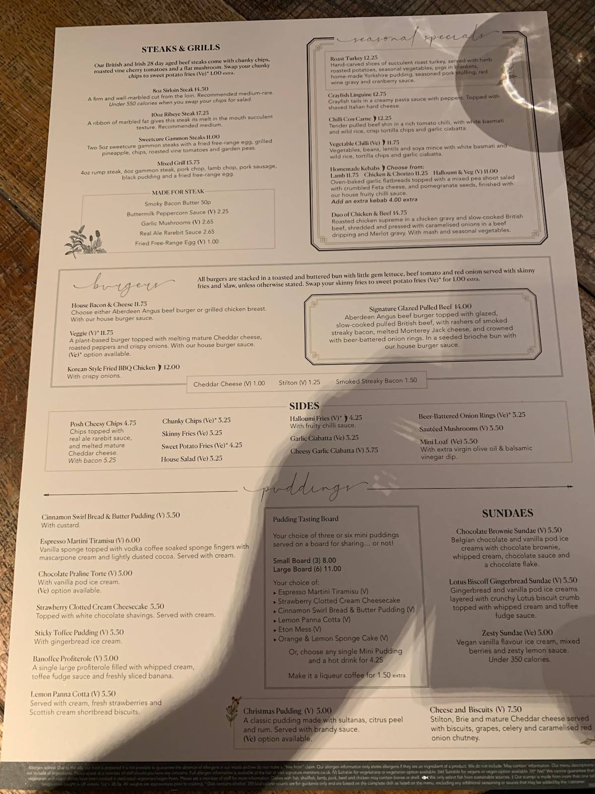 Menu at Lost Coins pub & bar, Haverfordwest