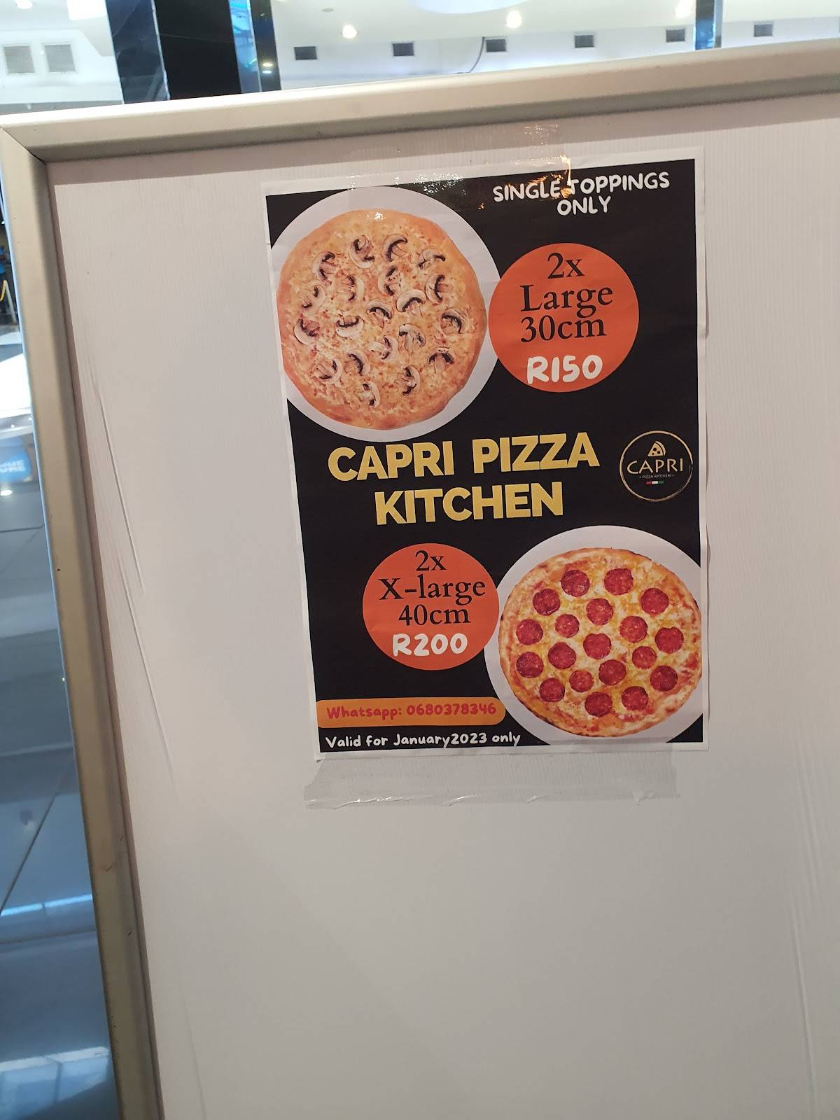 Menu at Capri Pizza Kitchen (est.2020) restaurant, Queensburgh