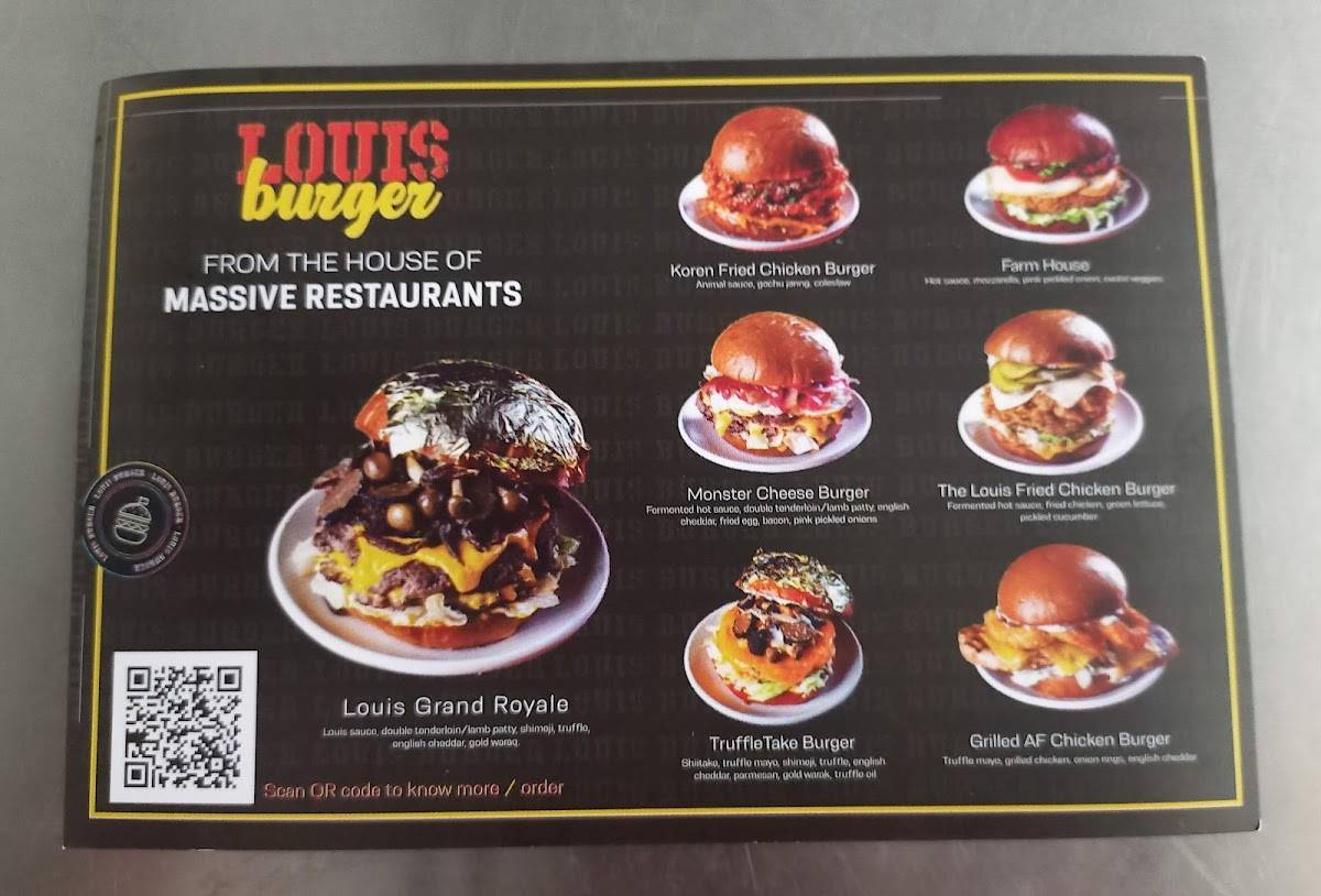 Menu at Louis Burger, Gachibowli, Hyderabad