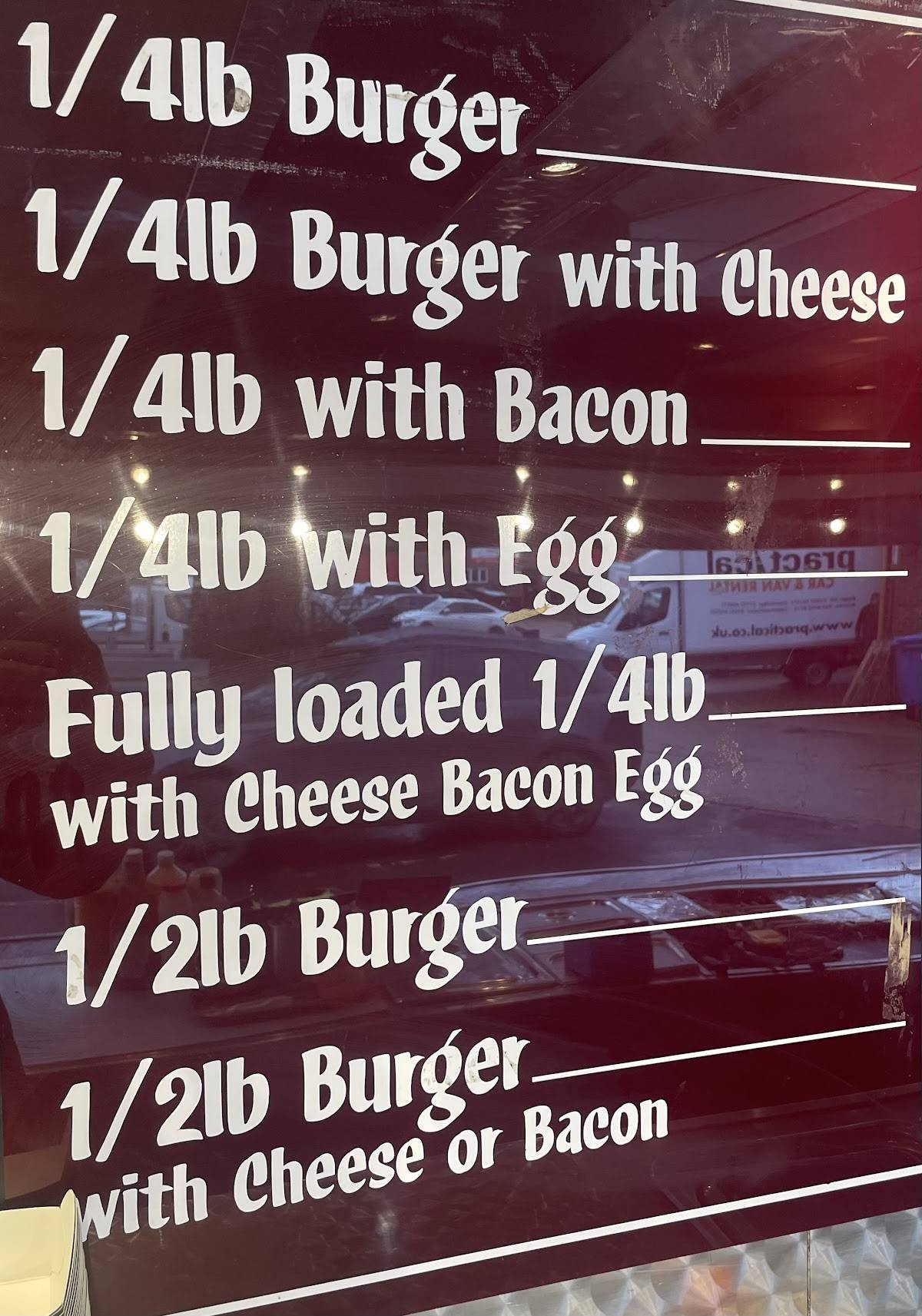 Menu at Street Eatz restaurant, Godstone