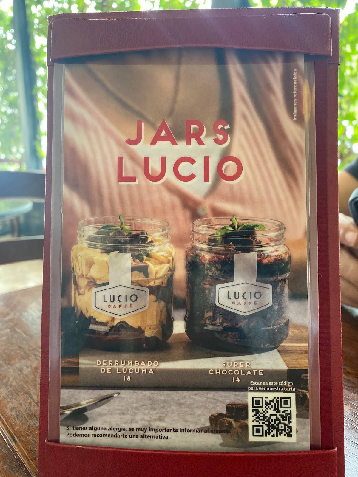 Menu at Lucio Caffe restaurant, Lima, Av. Dos de Mayo 694