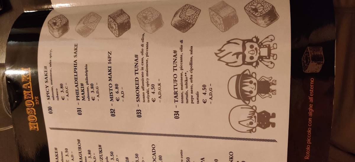 Menu da Luffy ristorante, Roma