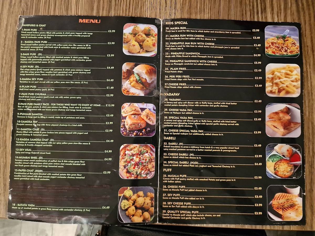 Menu at Quality Street Food restaurant, Luton