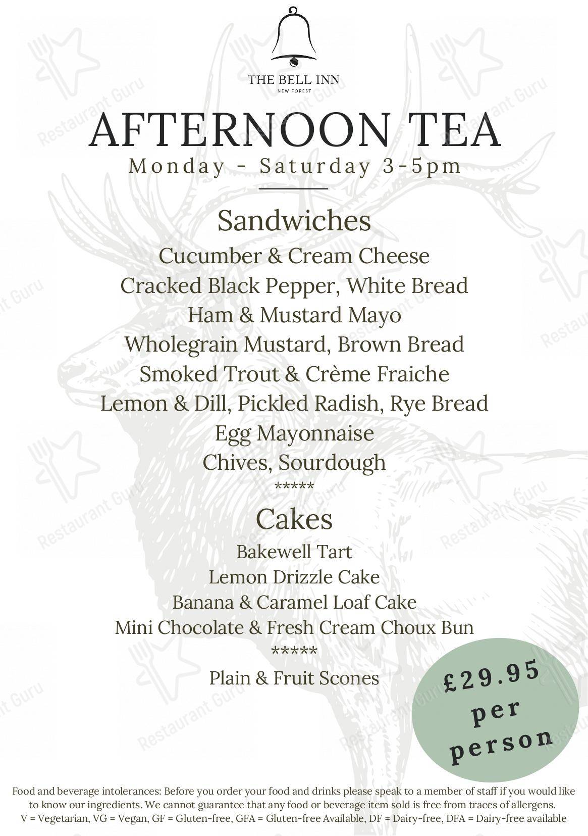 Menu at The Bell Inn, New Forest pub & bar, Lyndhurst