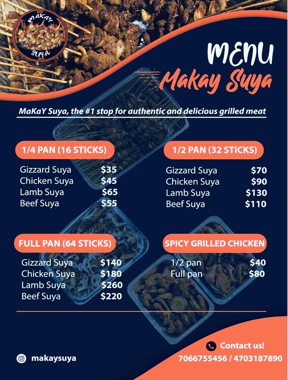 Menu at MAKAY SUYA - Pre-Order Halal Meat Also Available (Full Pan, 1/2 ...