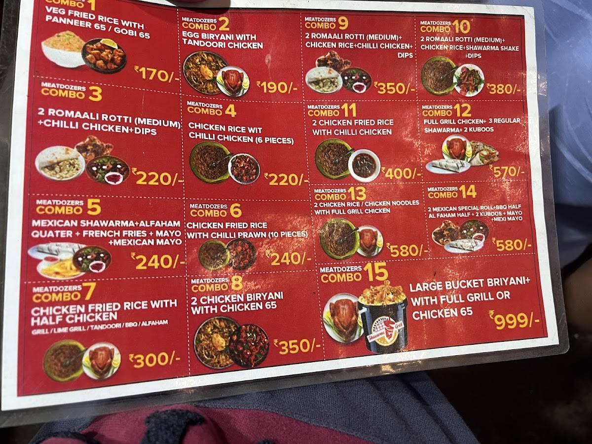 Menu at MEATDOZERS Shawarma & Grill, Chennai, 347
