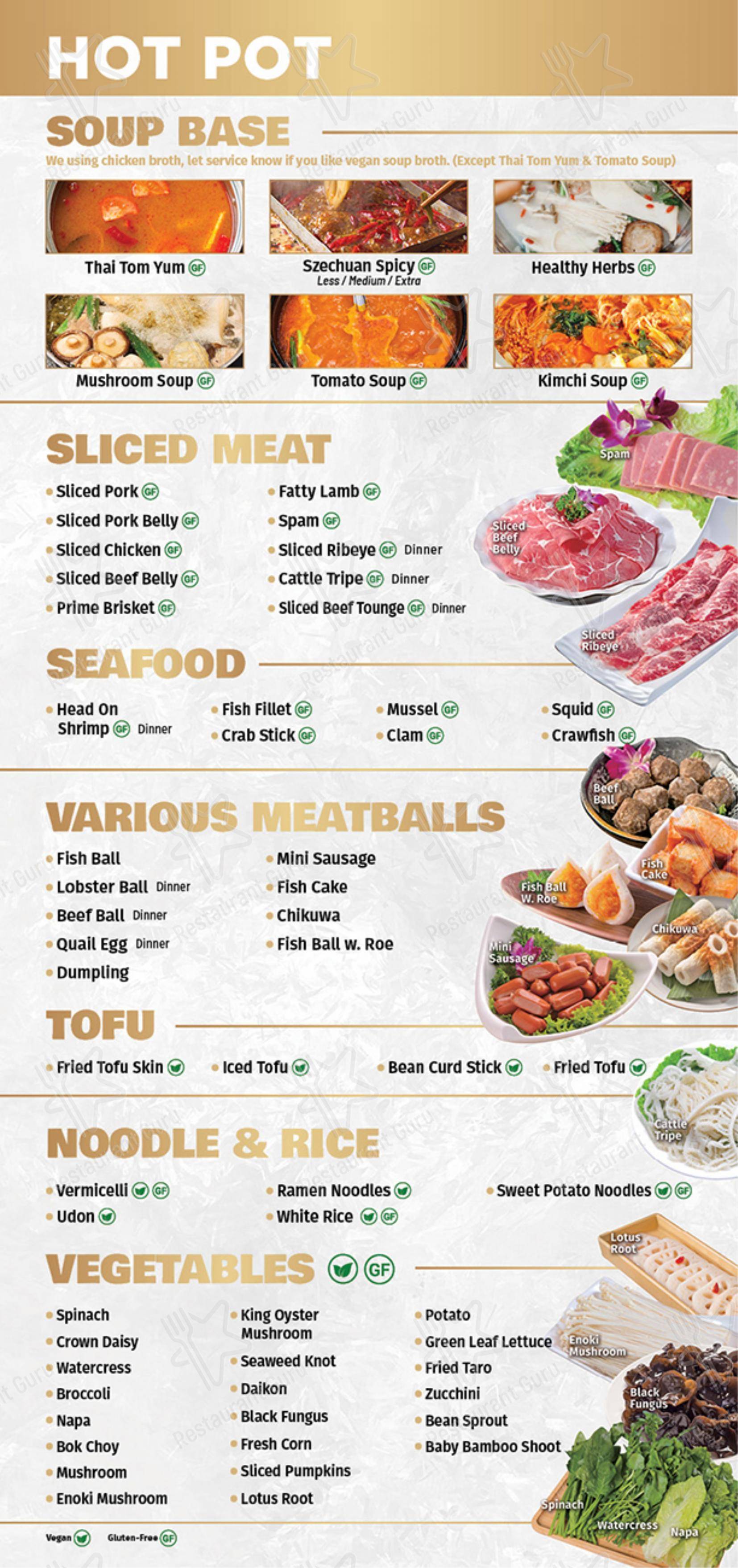 Menu at MI Pot Korean BBQ and Hot Pot, Frankenmuth