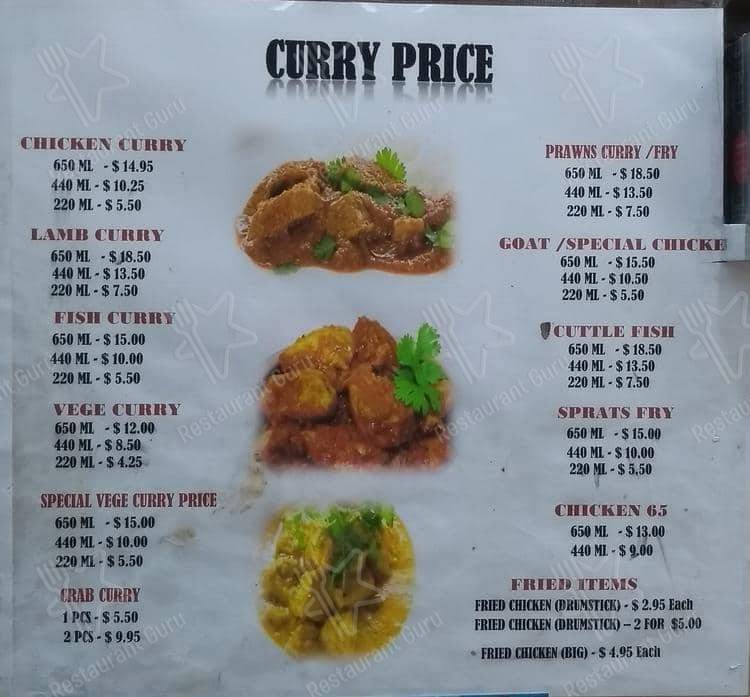 Menu at MKS Spices'n Things fast food, Ashburton