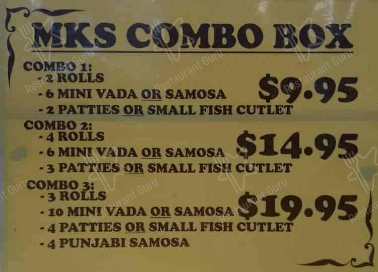 Menu at MKS Spices'n Things fast food, Dandenong