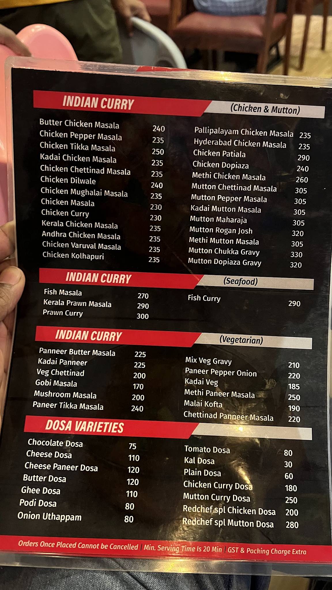 Menu at MR.RED CHEF, Nagercoil