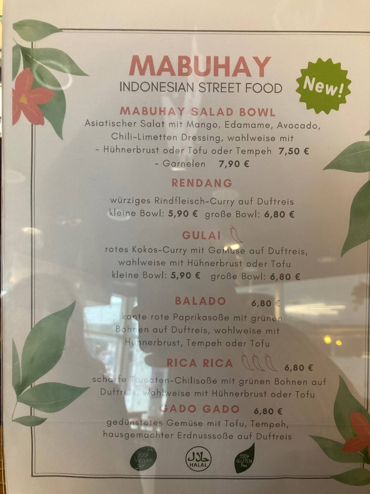 Speisekarte von Mabuhay Mini restaurant, Berlin