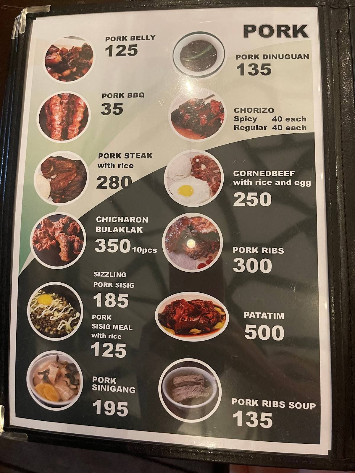 Menu at Maco Manok restaurant, Cebu City, Holy Family Rd