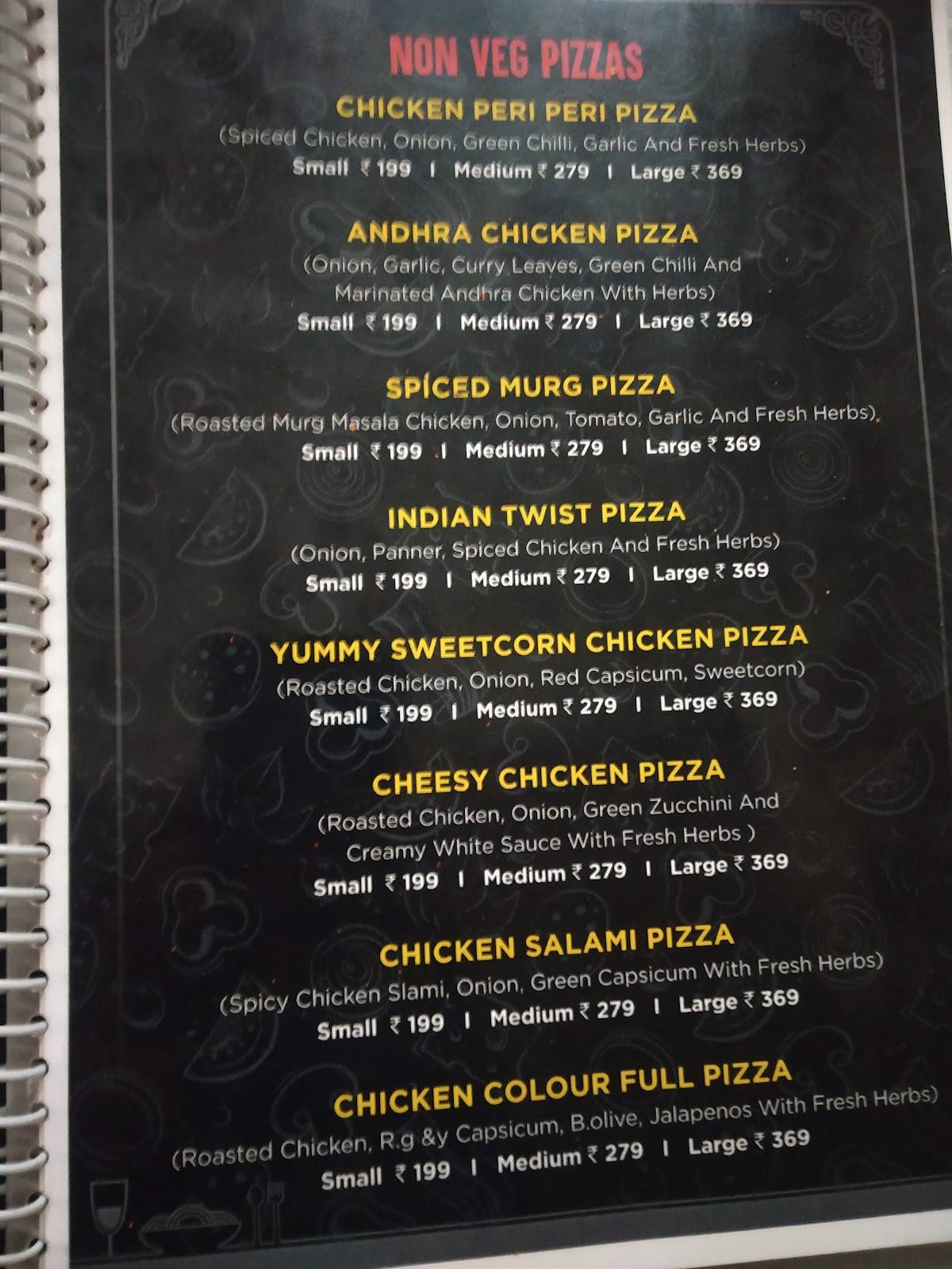 Menu at The pizza house, Madanapalle