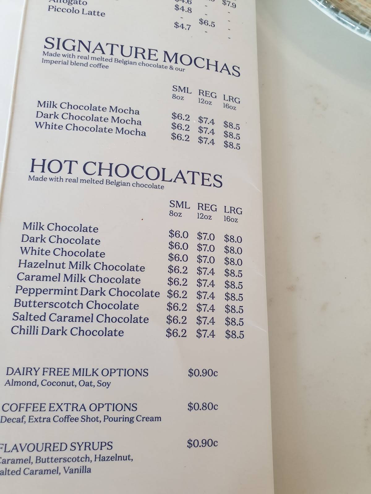 Menu at Majestic Cafe - Howick Village, Auckland