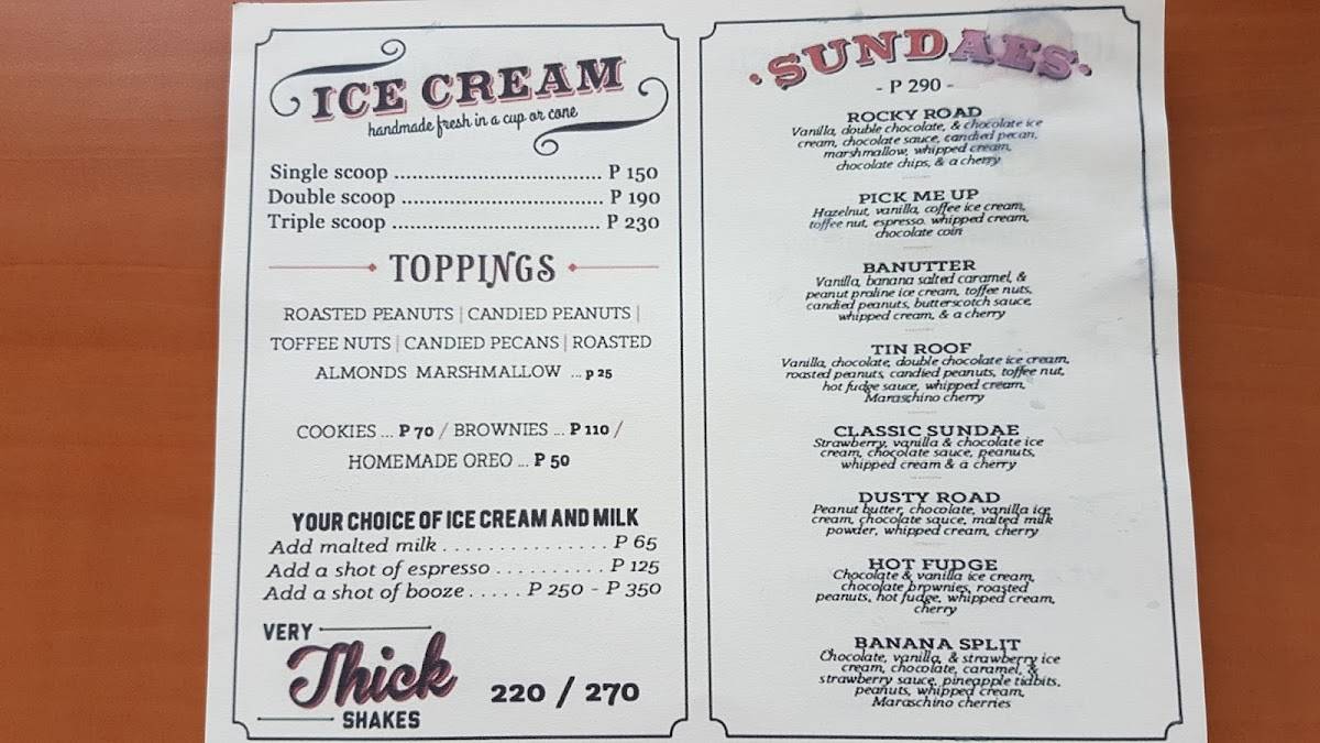 Menu at George and Onnie's - Salcedo Village cafe, Makati, Salcedo Village