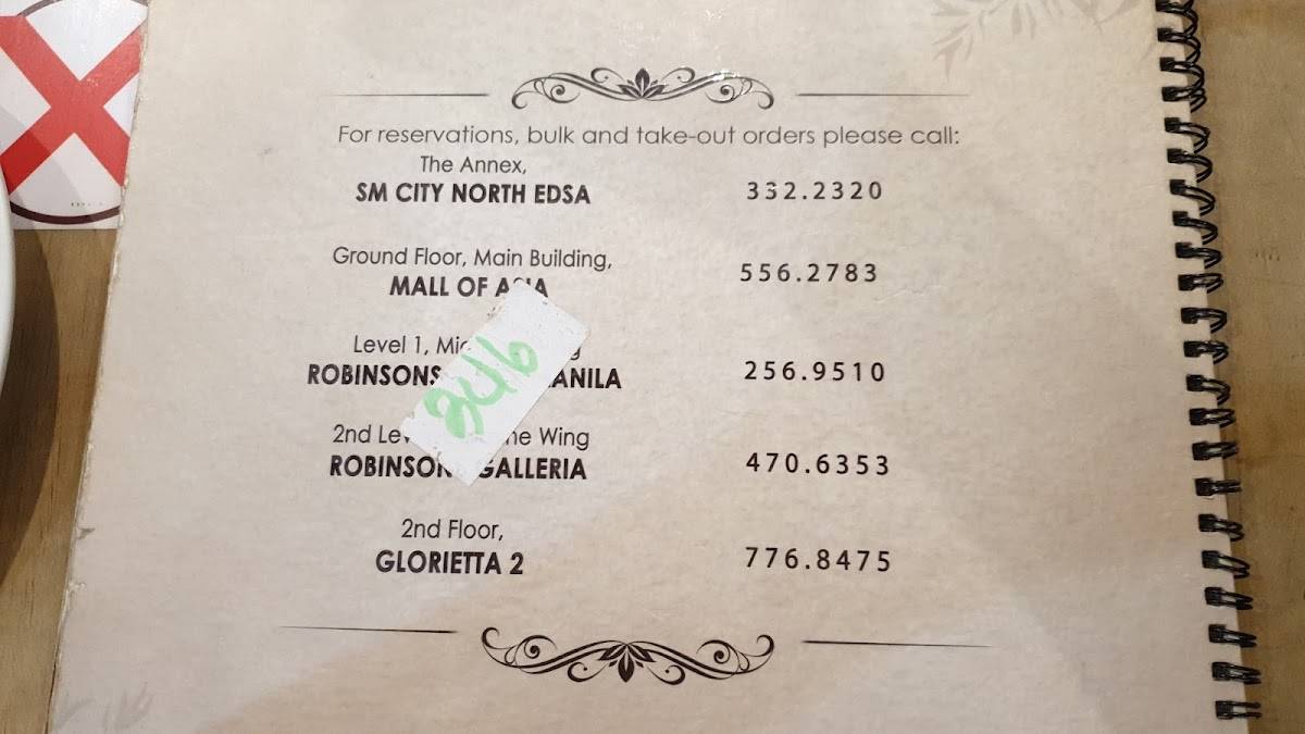 Menu at Mangan restaurant, Quezon City, Ortigas Ave