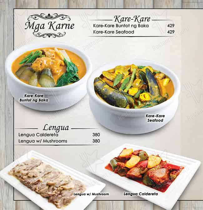 Menu at Mangan restaurant, Quezon City, Ortigas Ave