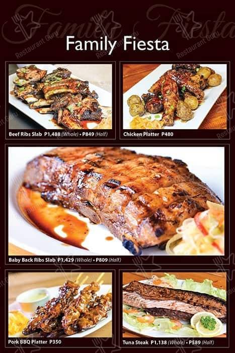 Menu at Lady Christine's Baby Back Ribs restaurant, Manila