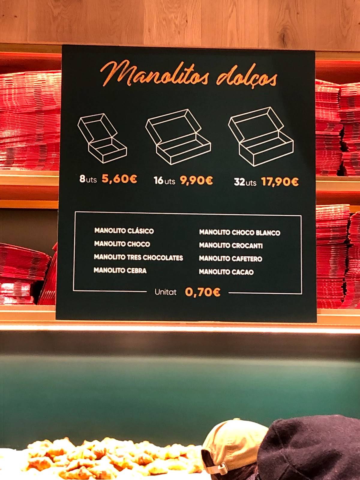 Carta del café Manolo Bakes, Barcelona, C.C. Westfield Glories