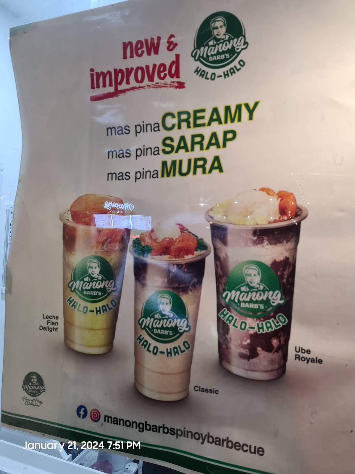 Menu at Manong Barb's - General Trias Branch, General Trias