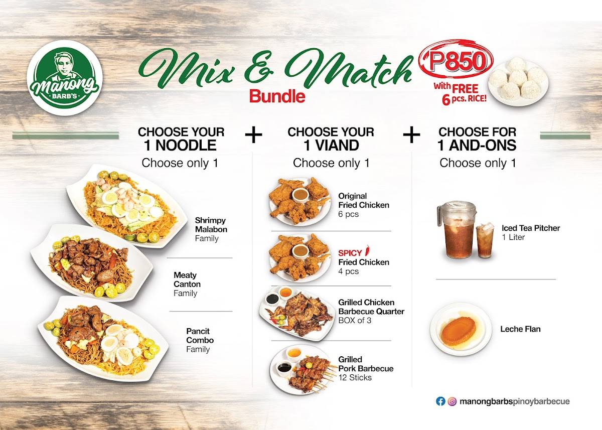 Menu at Manong Barb's - General Trias Branch, General Trias