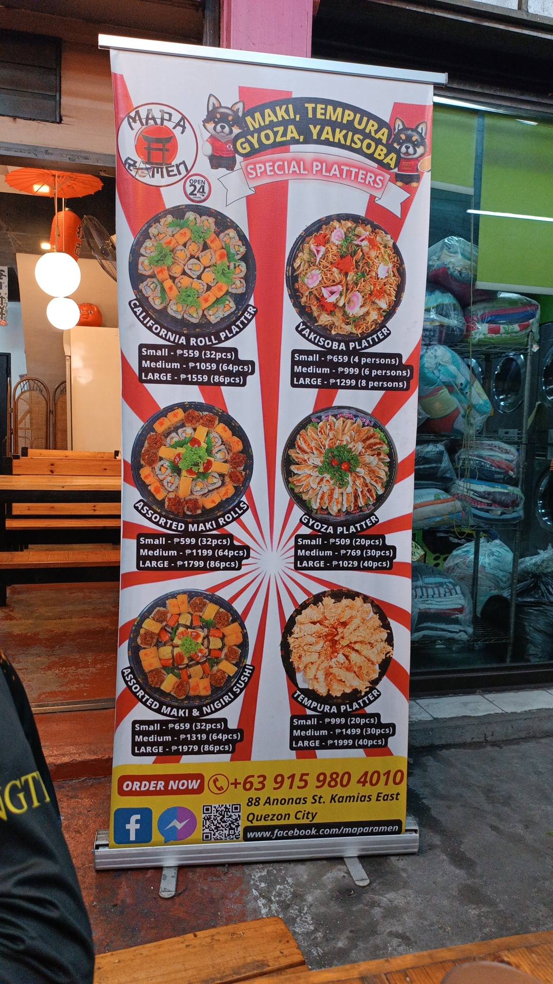 Menu at Mapa Ramen restaurant, Quezon City, 1102 Kamias Rd