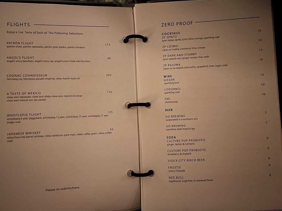 Menu at Marble Room Steaks and Raw Bar, Cleveland