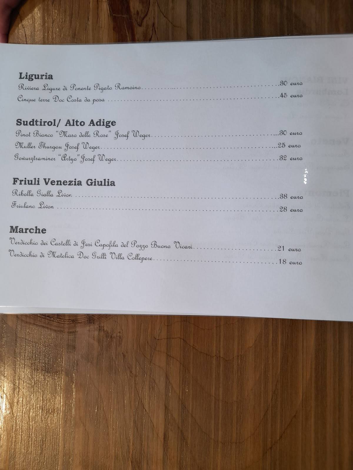 Menu da Mare DiVino ristorante, Mornago