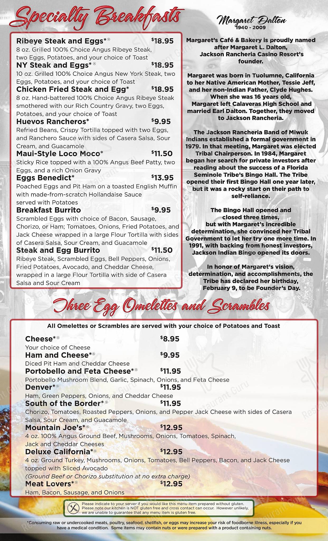 Menu at Margaret's Cafe & Bakery, Jackson, New York Ranch Rd