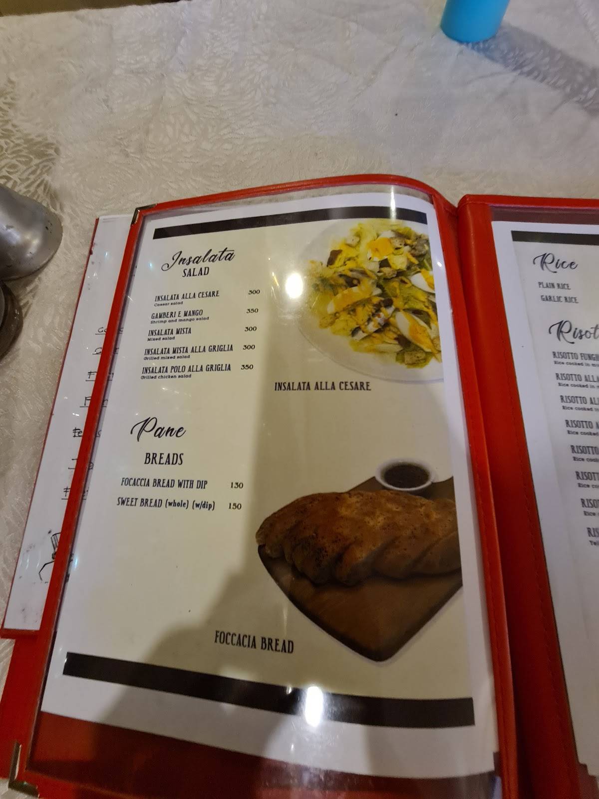 Menu at Bellini's restaurant, Quezon City, Cubao Expo