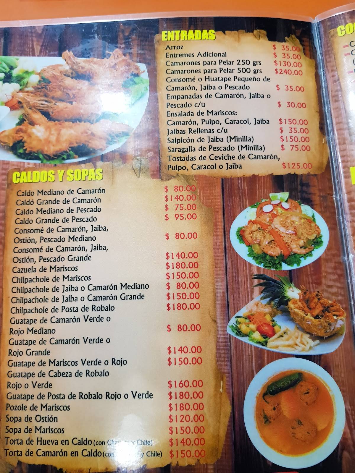 Carta del restaurante Mariscos La Jaiba del Oro, Poza Rica, Lázaro ...