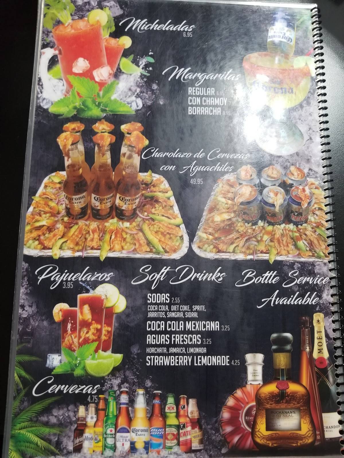 Menu at Mariscos Mi Lindo Sinaloa restaurant, Paramount, Rosecrans Ave