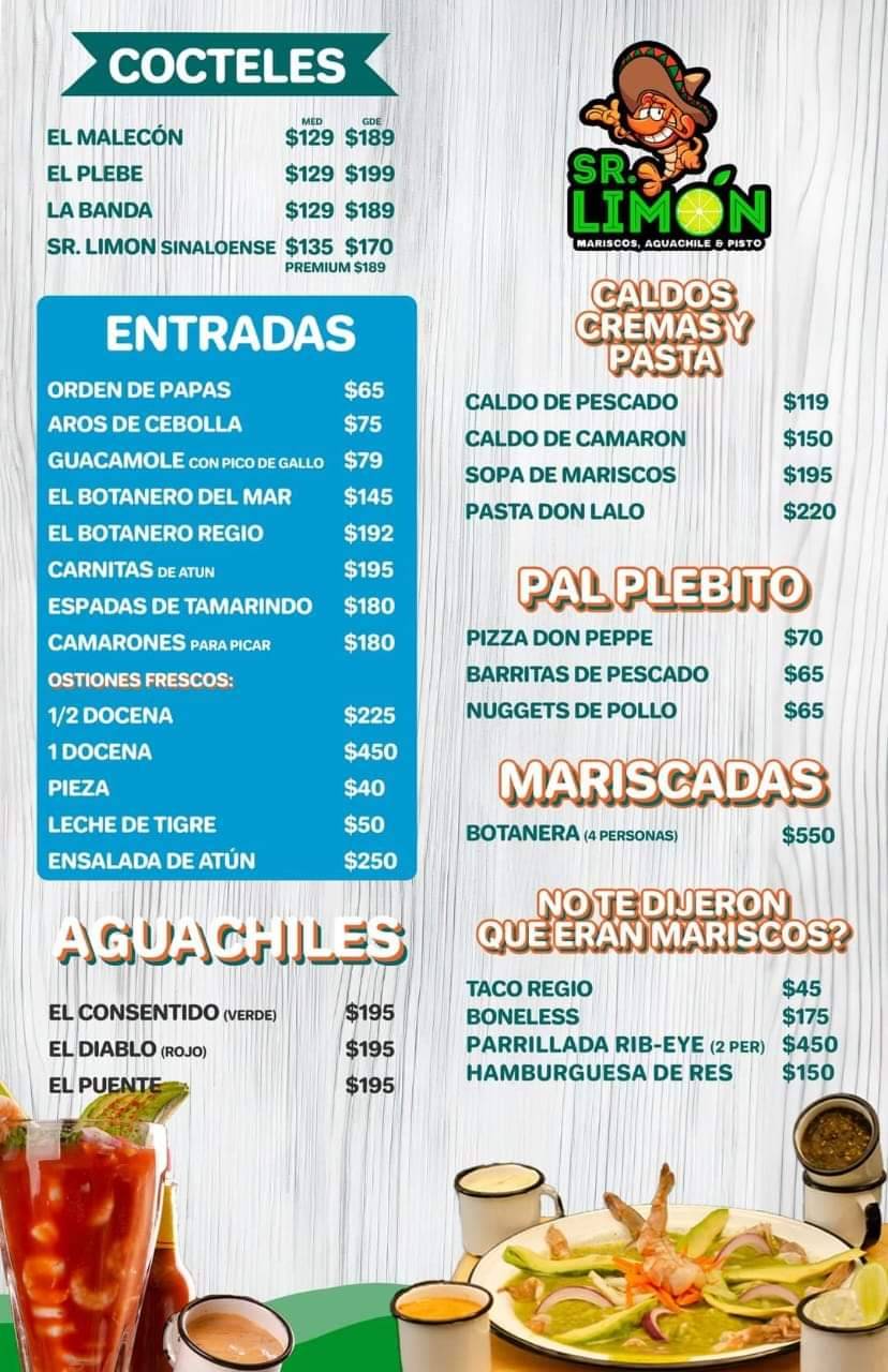 Menu at Señor Limon restaurant, Ciudad Apodaca