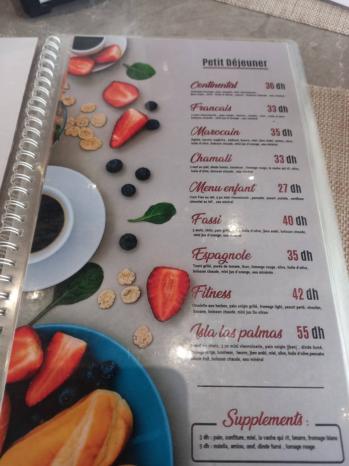 Menu au Café&Restaurant Isla Las Palmas, Martil