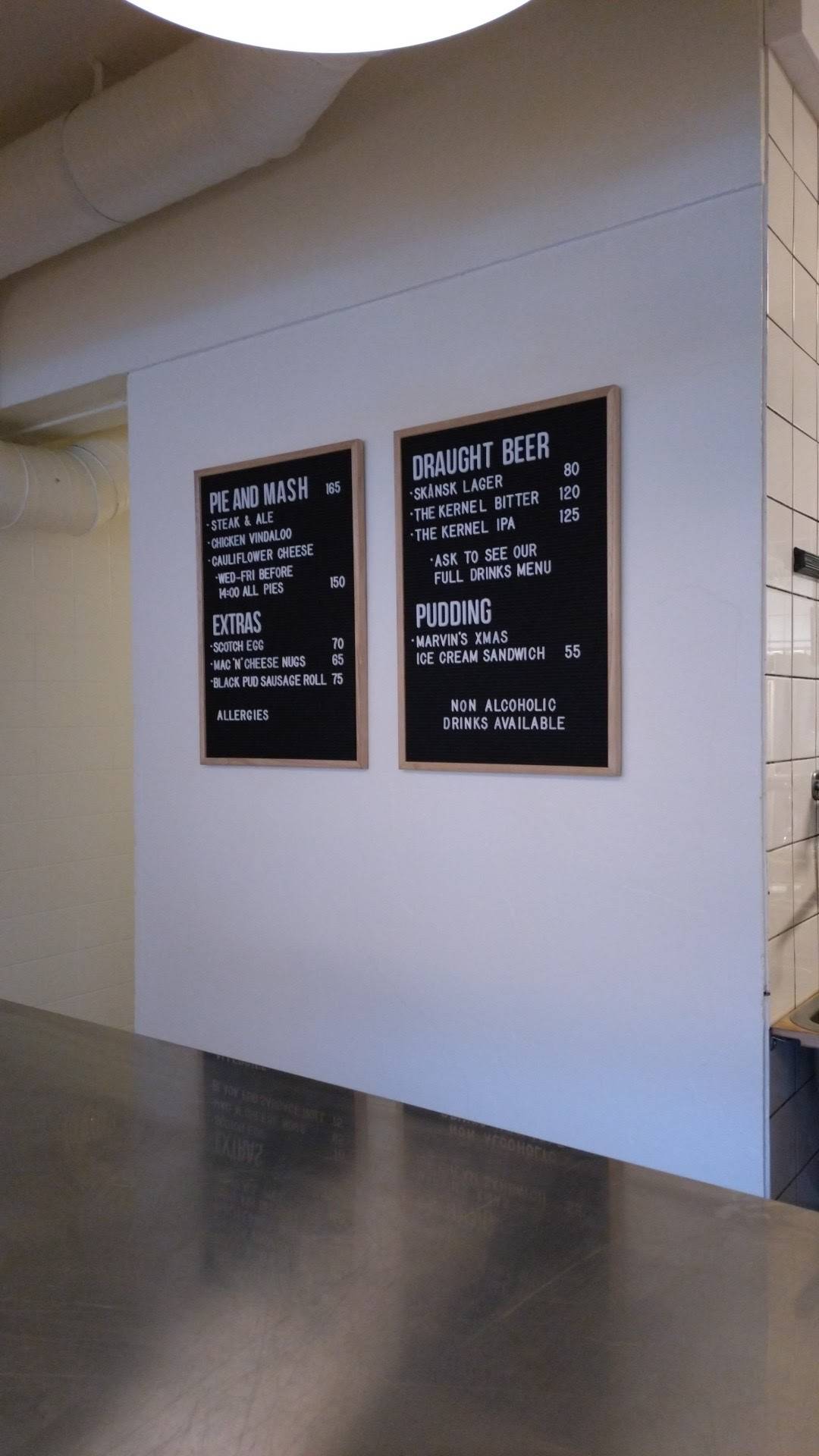 Menu at Marvin restaurant, Malmö