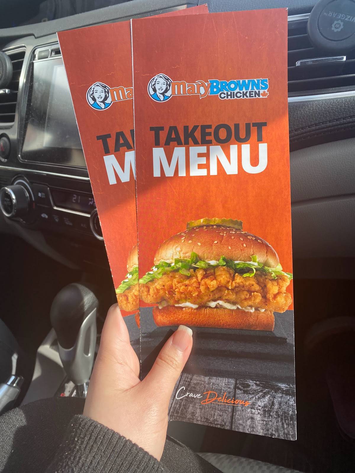 Menu at Mary Brown's Chicken restaurant, Stratford