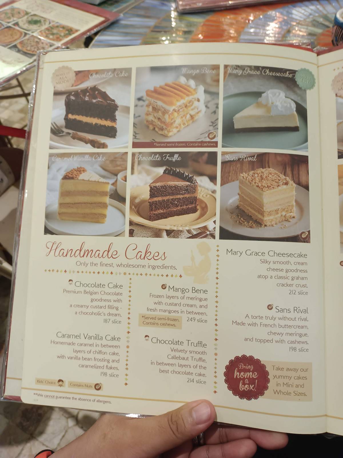 Menu at Cafe Mary Grace - SM City San Lazaro, Manila